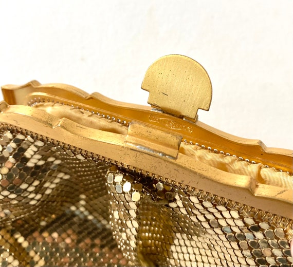 1950s Whiting & Davis Gold Mesh Clutch Coin Purse Bag… - Gem