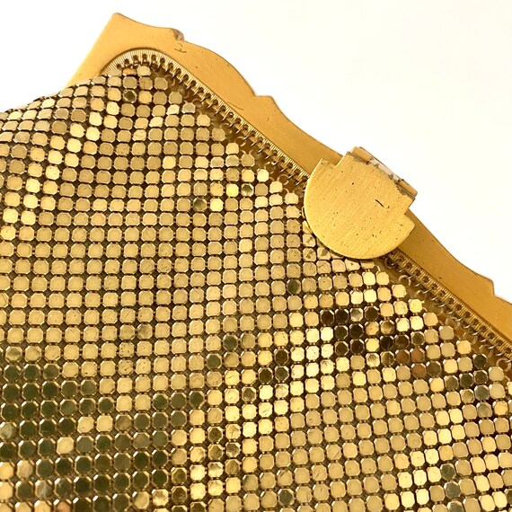 1950s Whiting & Davis Gold Mesh Clutch Coin Purse Bag… - Gem