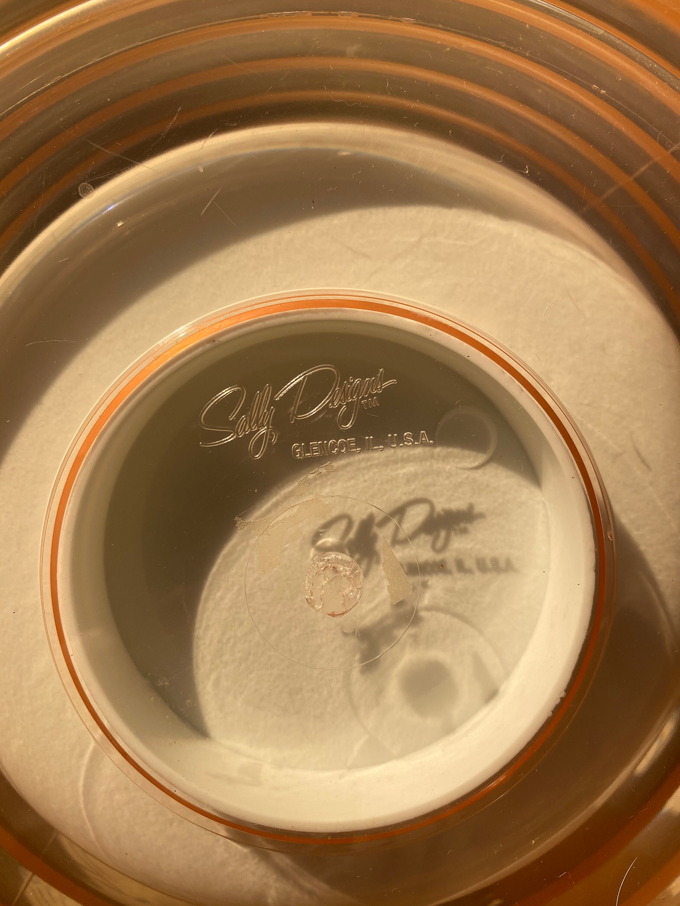 80s Sally Designs Ribbed Ring Around Clear Plastic Peach Pink - Etsy