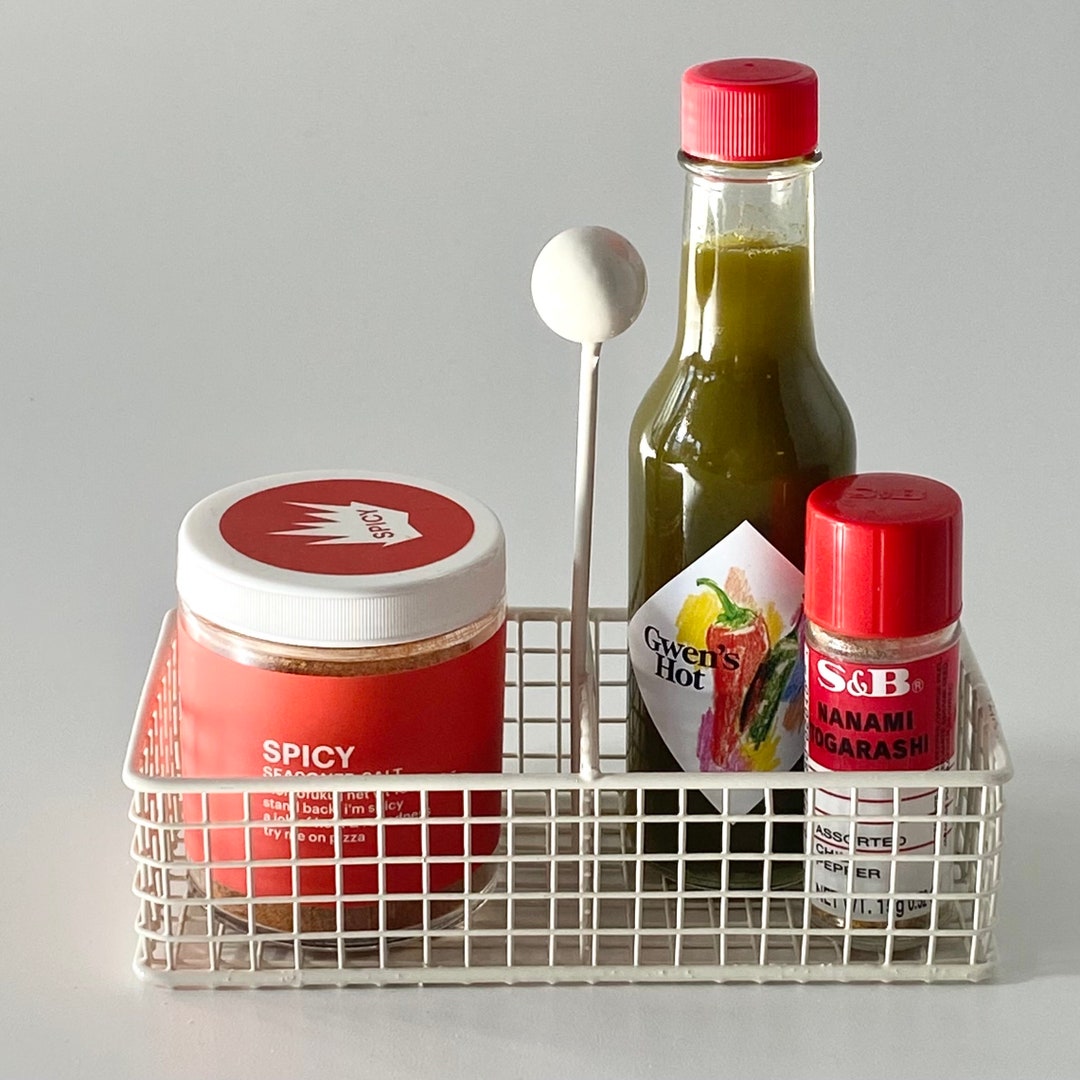 Vintage White Mesh Coated Wire Kitchen Condiment Caddy Memphis - Etsy