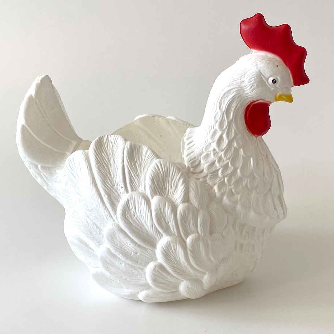 Vintage TPI Canada CHICKEN Plastic Blow Mold Planter Yard Decor Hen ...