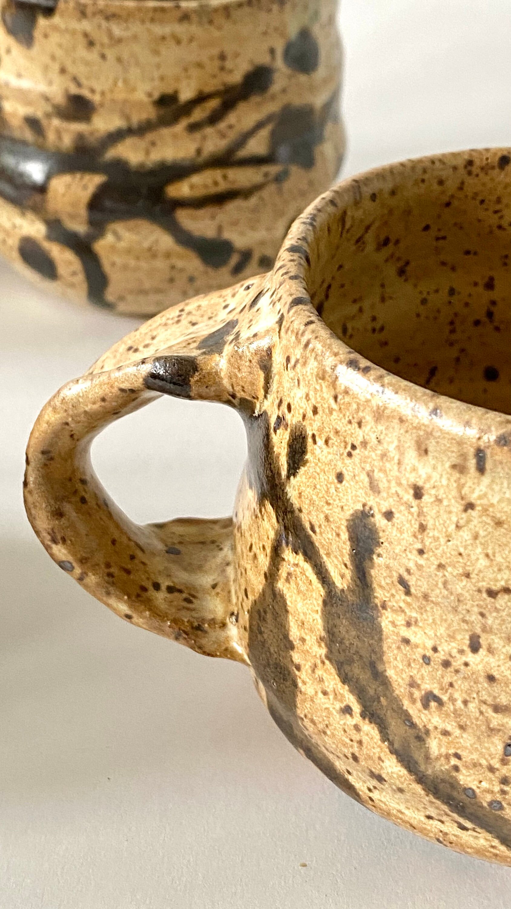 Four Speckled Earth-tone Studio Pottery Handmade Ceramic - Etsy