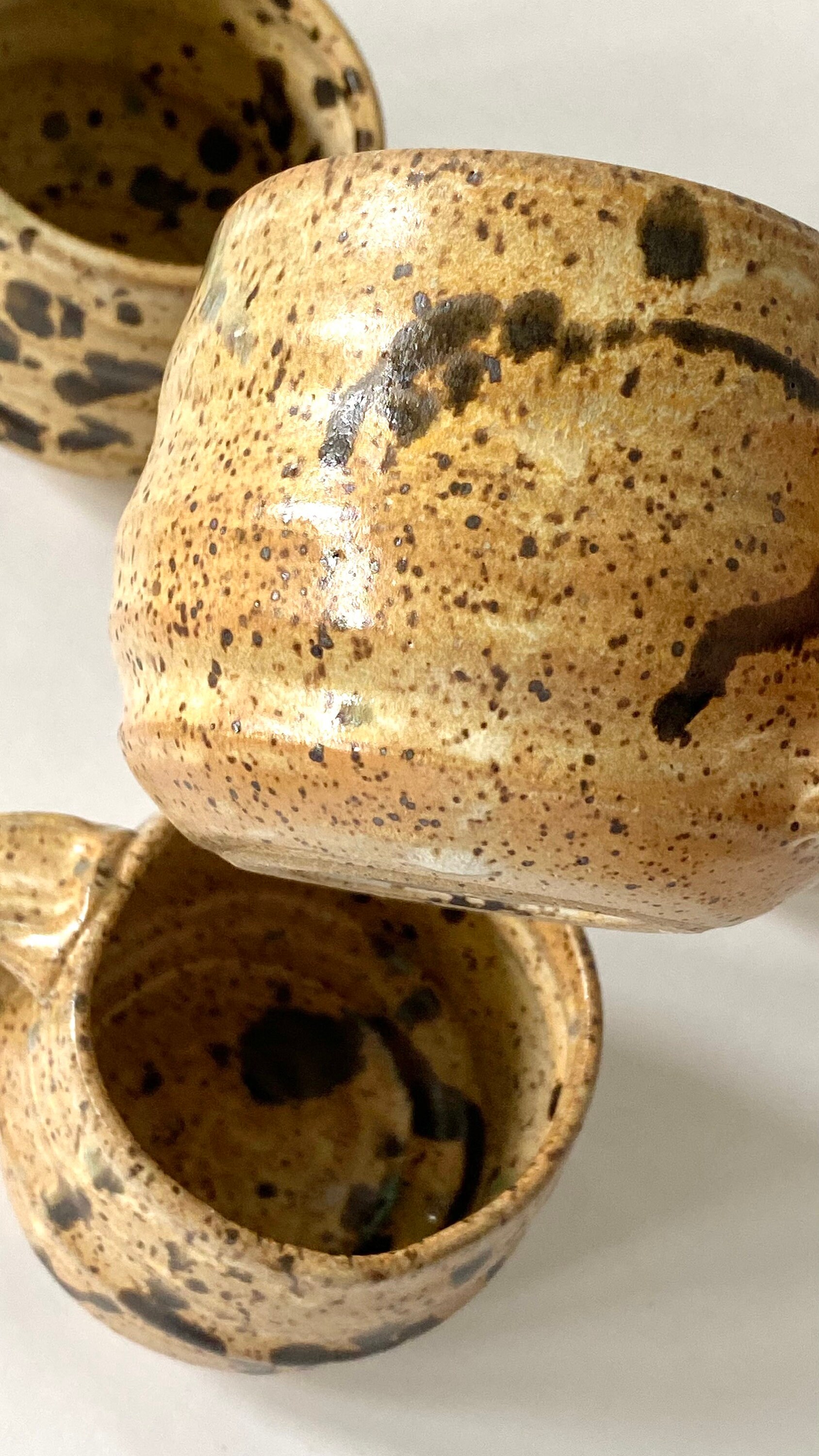 Four Speckled Earth-tone Studio Pottery Handmade Ceramic - Etsy