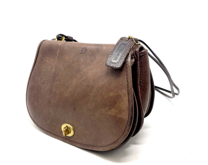 RARE Vintage 60s COACH Pre-creed Metal Tag Double Saddle Toggle Satchel ...