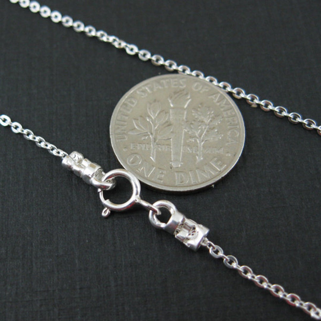 Sterling Silver Chain Solid Flat Cable Chain Finished, Ready to Wear 20 ...
