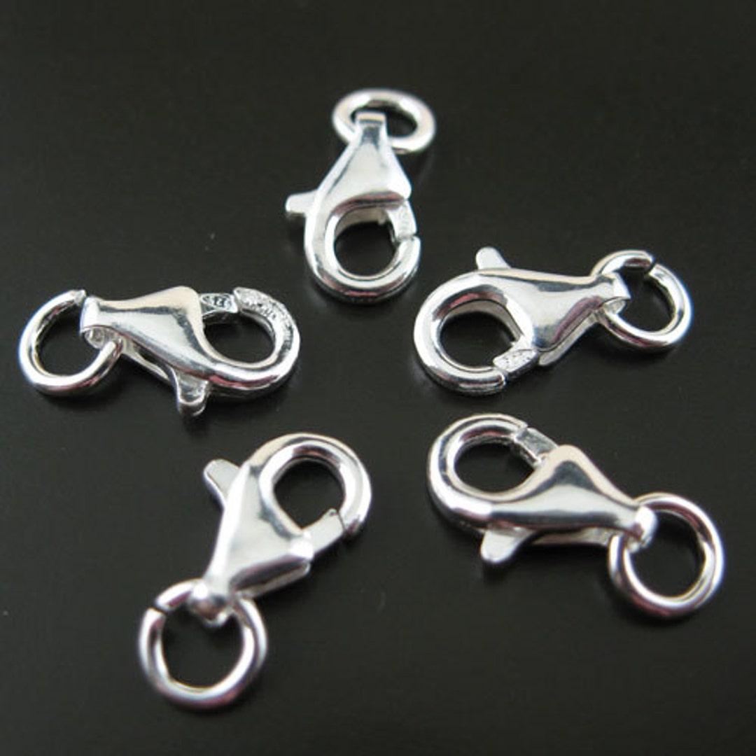 Sterling Silver Clasp Findings. 8mm Lobster Clasp Claw - Etsy