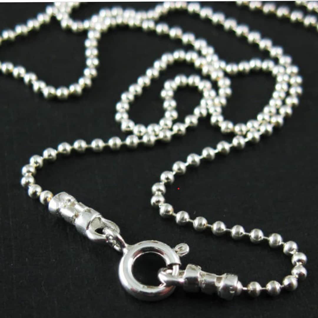 Sterling Silver Beaded Ball Chain Necklace,bracelet or Anklet, Finished ...