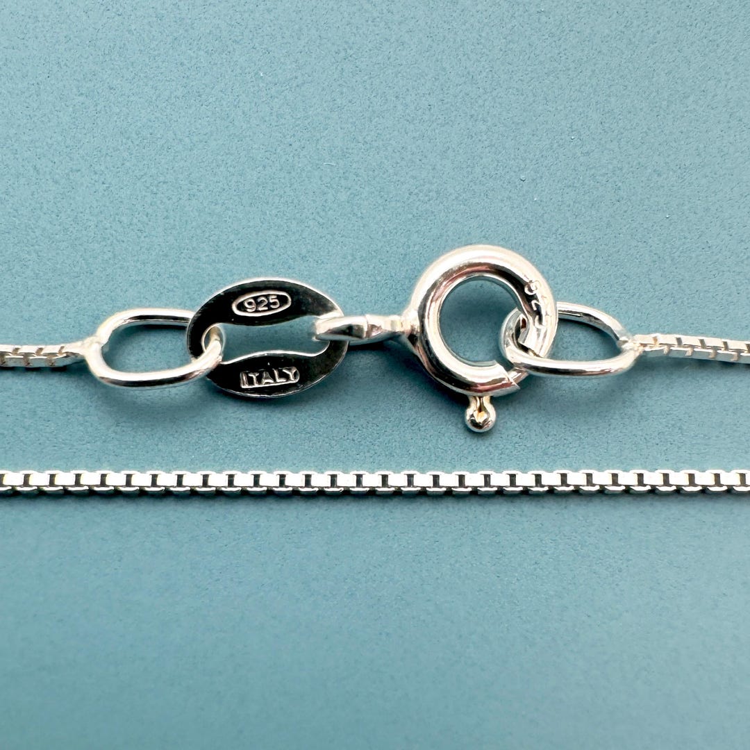 Sterling Silver Chain - Small Box Chain Necklace for Pendant - Silver ...