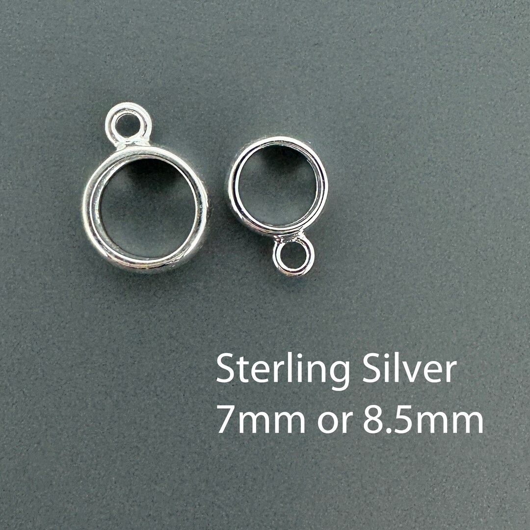 925 Sterling Silver Round Bail, Simple Round Bail With Ring, 7 or 8.5mm ...