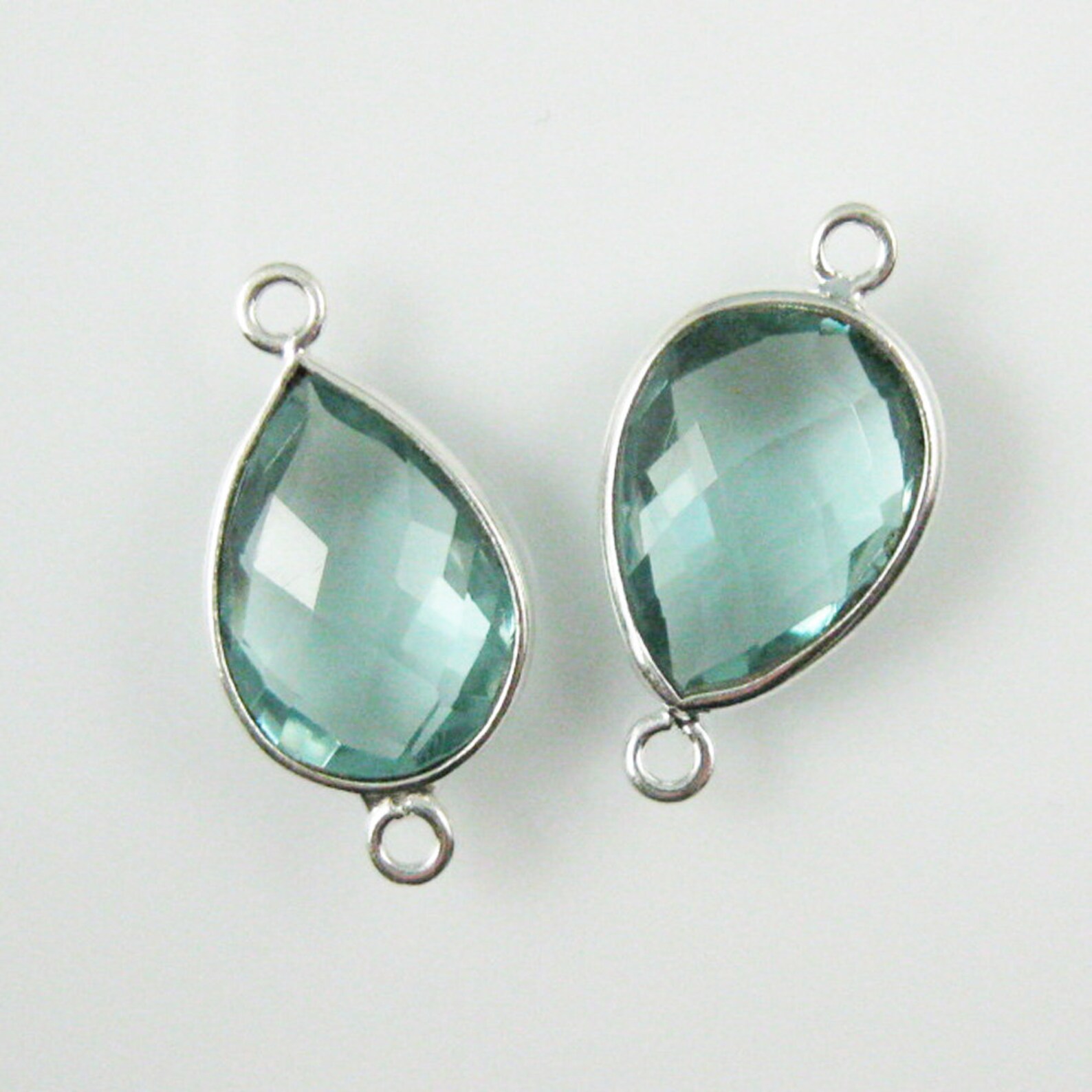 Bezel Gemstone Connector- Sterling Silver Birthstone Connector-silver ...