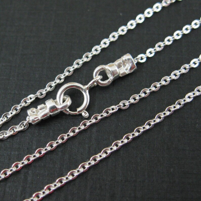 Sterling Silver Chain Solid Flat Cable Chain Finished - Etsy