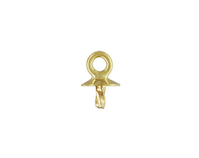 14K White Gold Pearl Cap-plain Pearl Cup With Peg and Jump Ring, Solid ...
