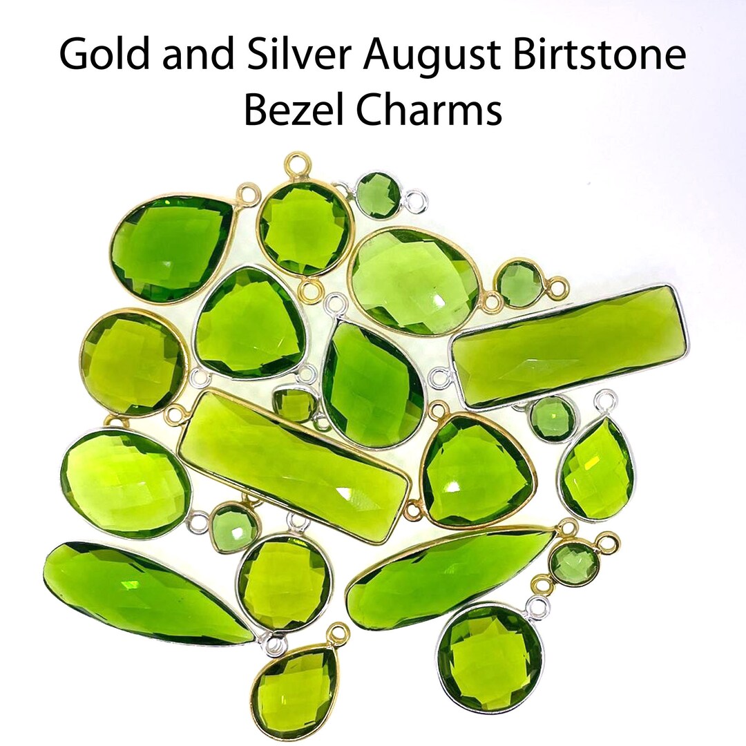 August Birthstone Bezels-sterling Silver OR Gold Over Silver-peridot ...