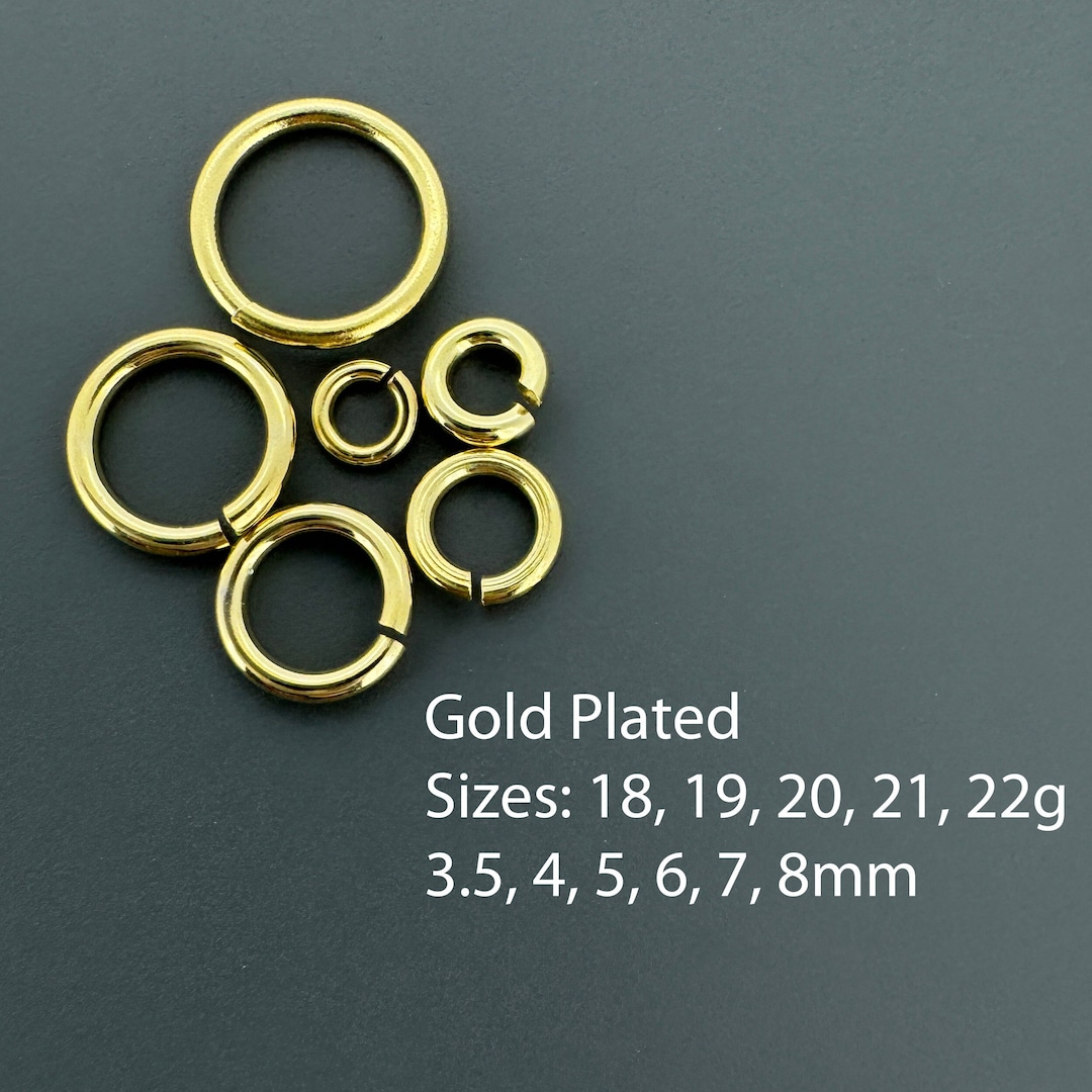 Jump Rings, 18K Gold Plated 925 Sterling Silver Open Jump Rings ...