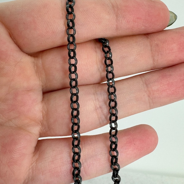 Black Rolo Chain - Etsy