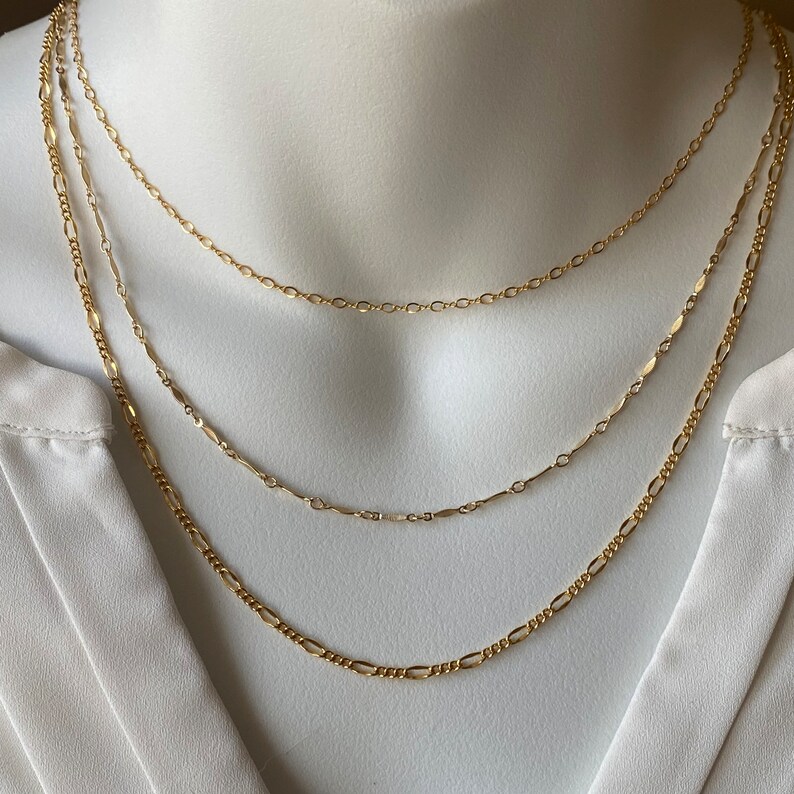 14K Gold Filled Chain Finished Necklaces-ready to Wear-gold Chain ...
