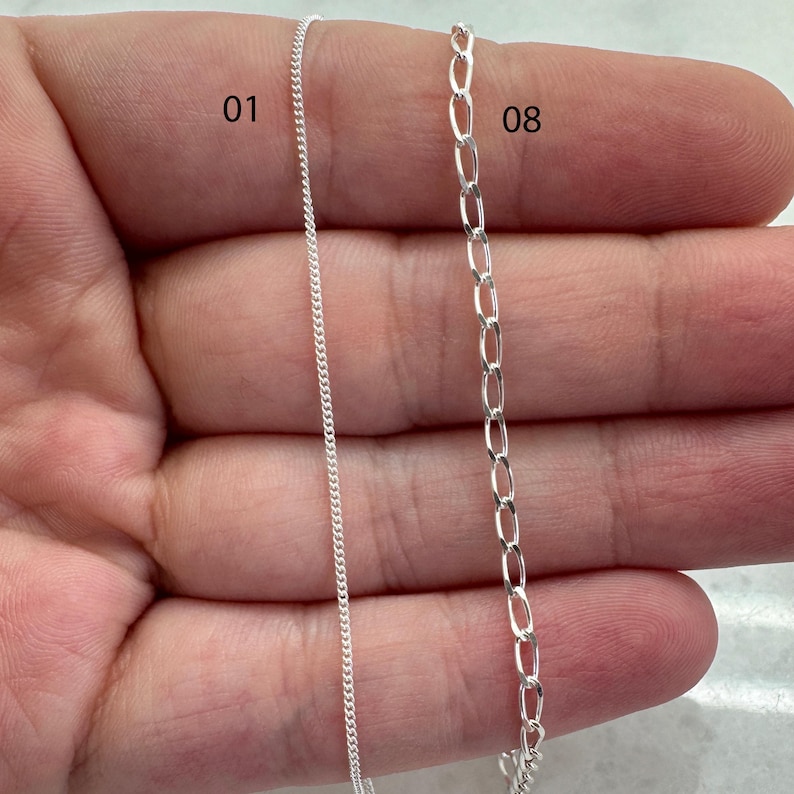 925 Sterling Silver Curb Chains-bulk Chain by the Foot-unfinished Curb ...