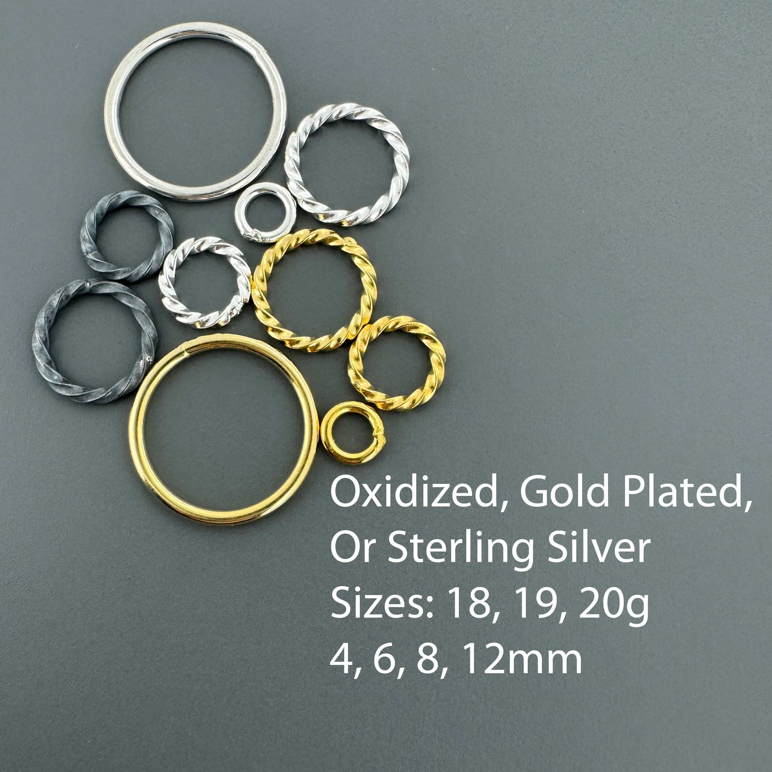Closed Jump Rings-gold Over Silver, Sterling Silver, Oxidized Silver ...