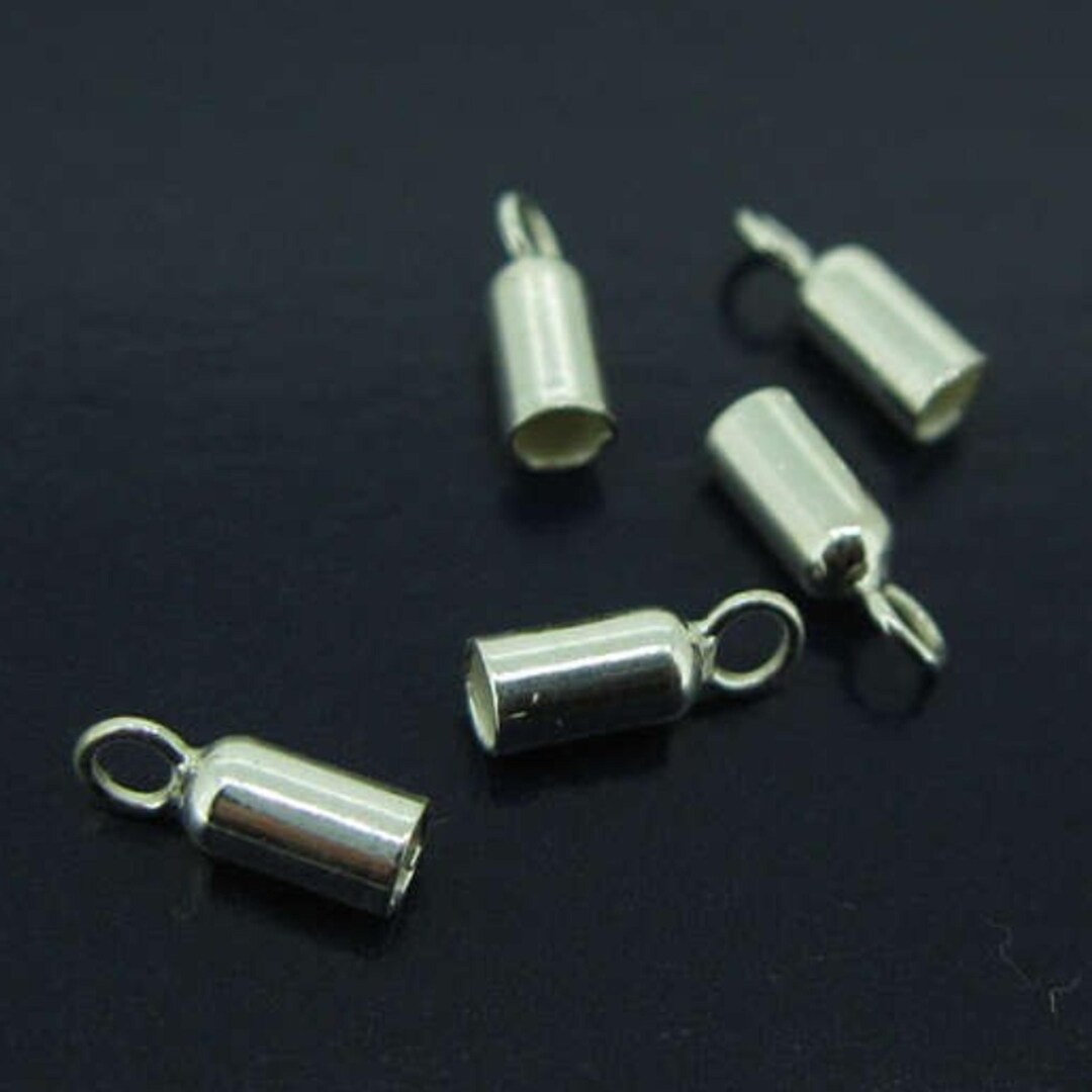 Sterling Silver Round Tube Ends With Ring- Silver Endings-tube Ends ...