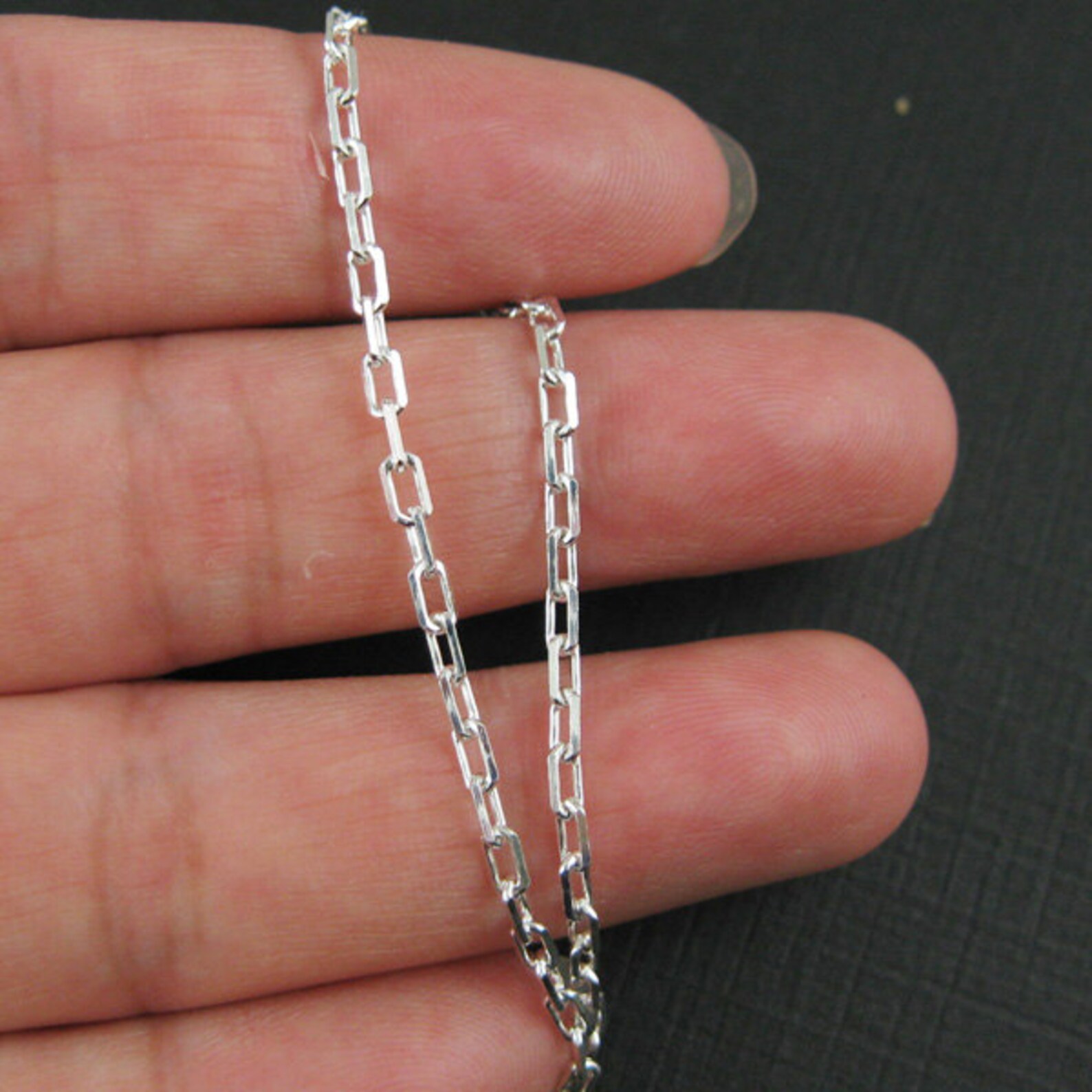 Sterling Silver Chain Anchor Chain Necklace Silver Box - Etsy