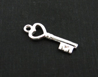 Sterling Silver Key Charm S925 Silver Key Charm for Jewelry - Etsy