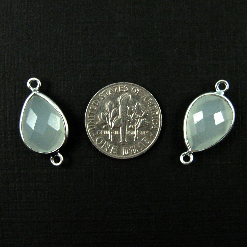 Bezel Gemstone Connector Sterling Silver Faceted Gem | Etsy