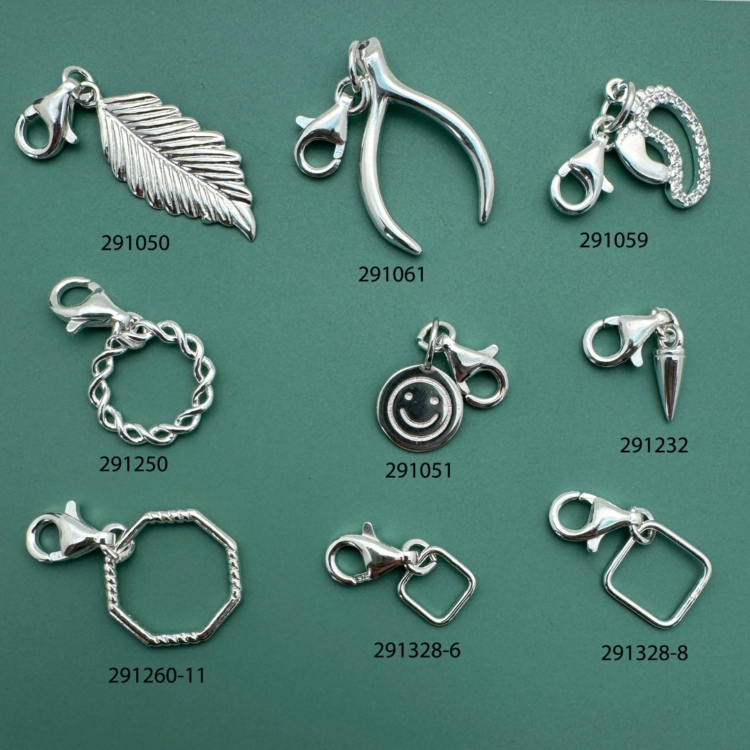 925 Sterling Silver Add on Charms With Clasp, Wholesale Charms, Jewelry ...