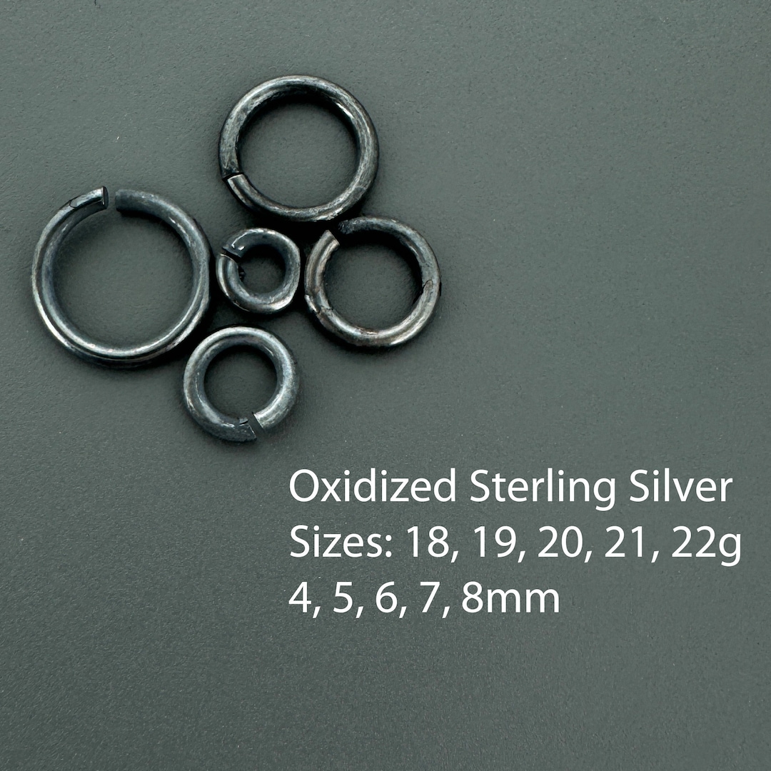 Jump Rings, Oxidized 925 Sterling Silver Jump Rings, Bulk Jump Rings ...