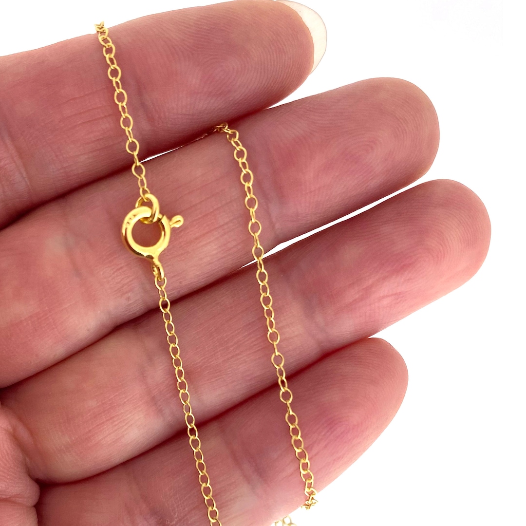 Gold Chain-gold Plated Sterling Silver Chain-2mm Light Cable Chain ...