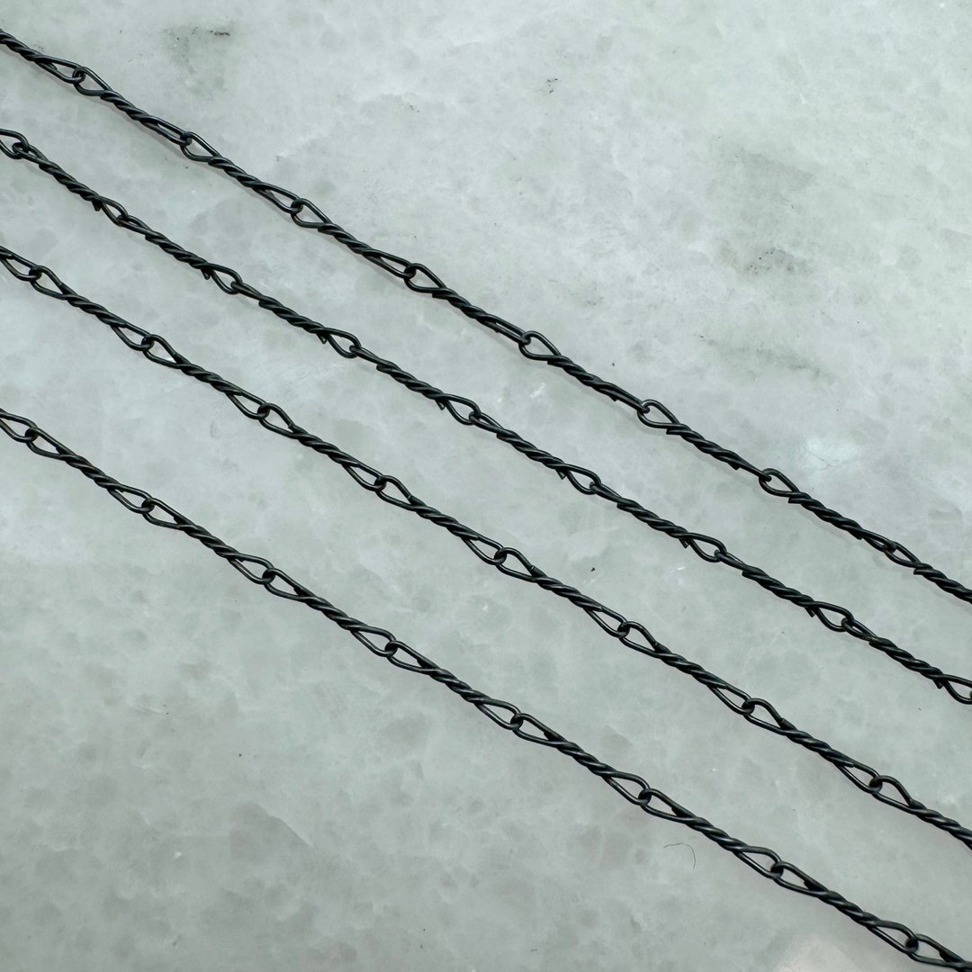 Oxidized Sterling Silver Bulk Chains by the Foot,delicate Fancy Twisted ...