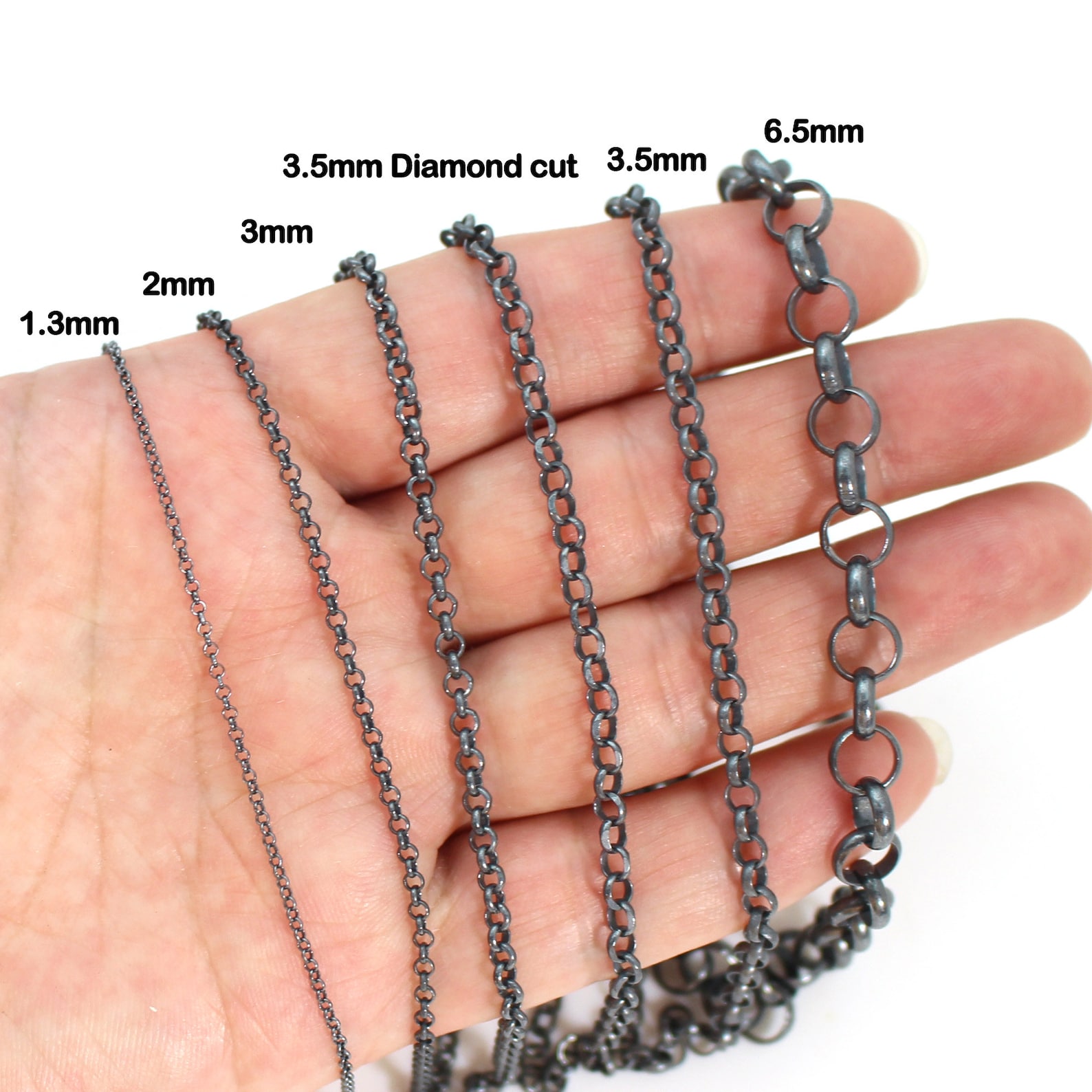 Oxidized Sterling Silver Necklace Chain Oxidized Rolo Chain - Etsy