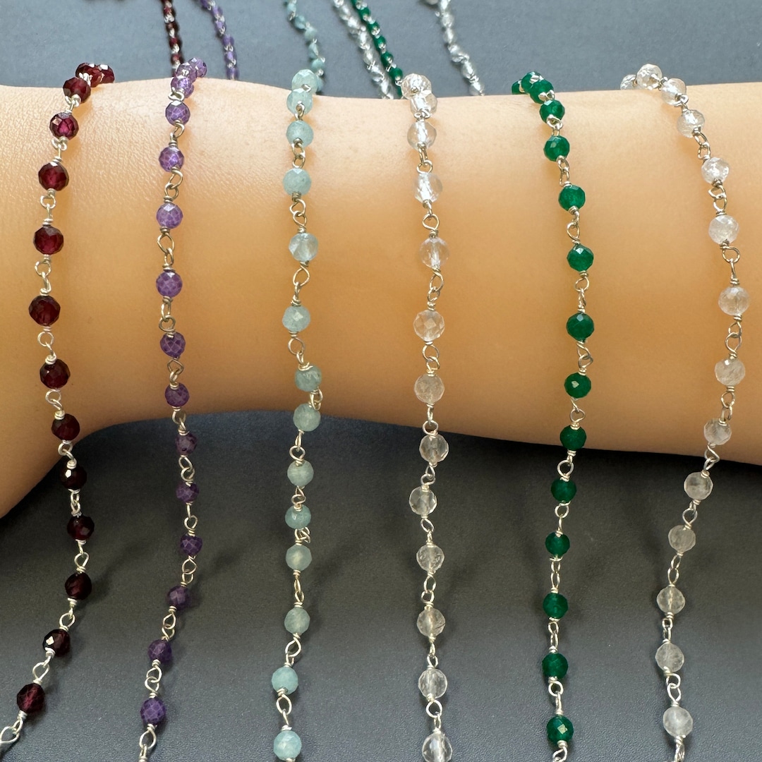 925 Sterling Silver Birthstone Rosary Chain-bulk Chain by the Foot ...