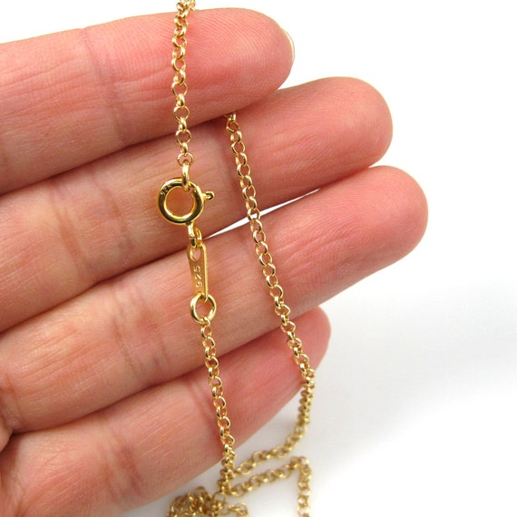 Gold Plated Sterling Silver Necklace Chain Gold Chain | Etsy