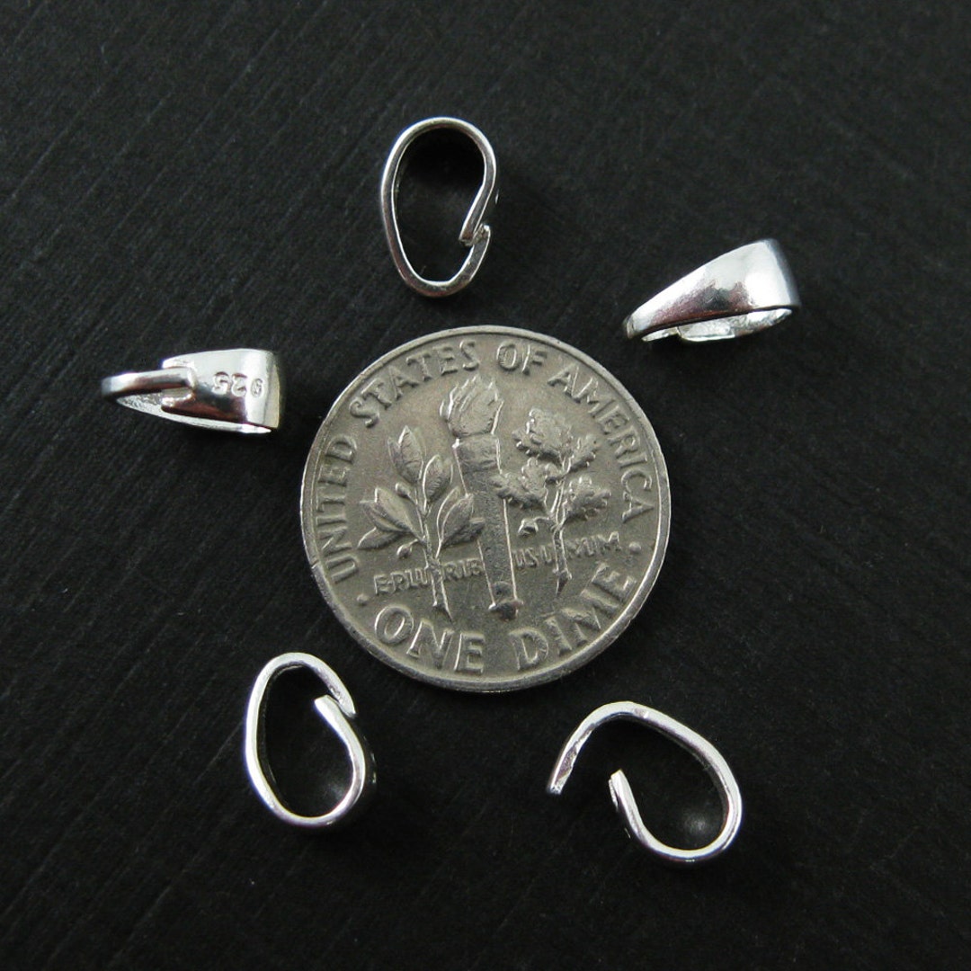 925 Sterling Silver Bail-simple Classic Open Bail Connector-8.5mm ...