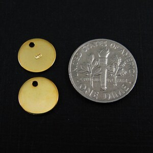 Gold Plated Sterling Silver Tags -round Coin Tag- Gold Circle Tag ...