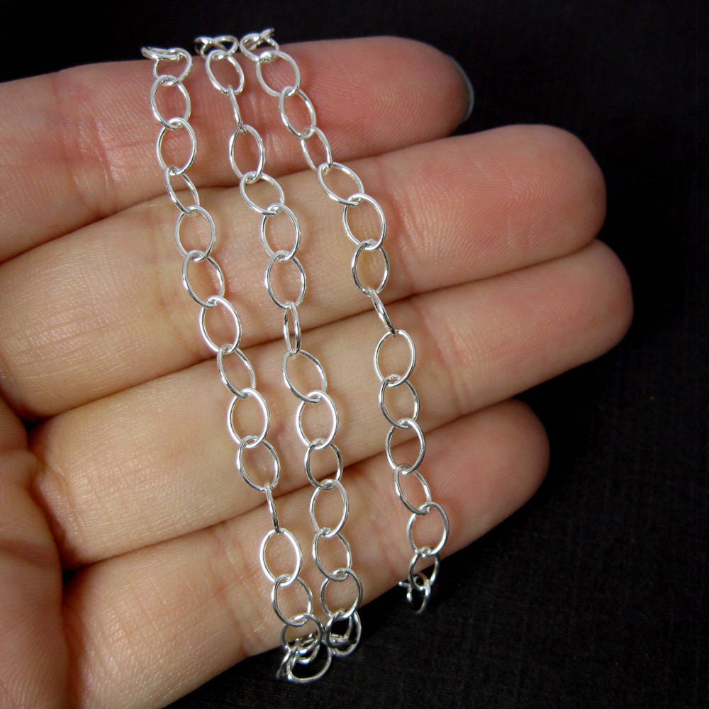 Sterling Silver Chain Necklace Sterling Silver Bracelet | Etsy