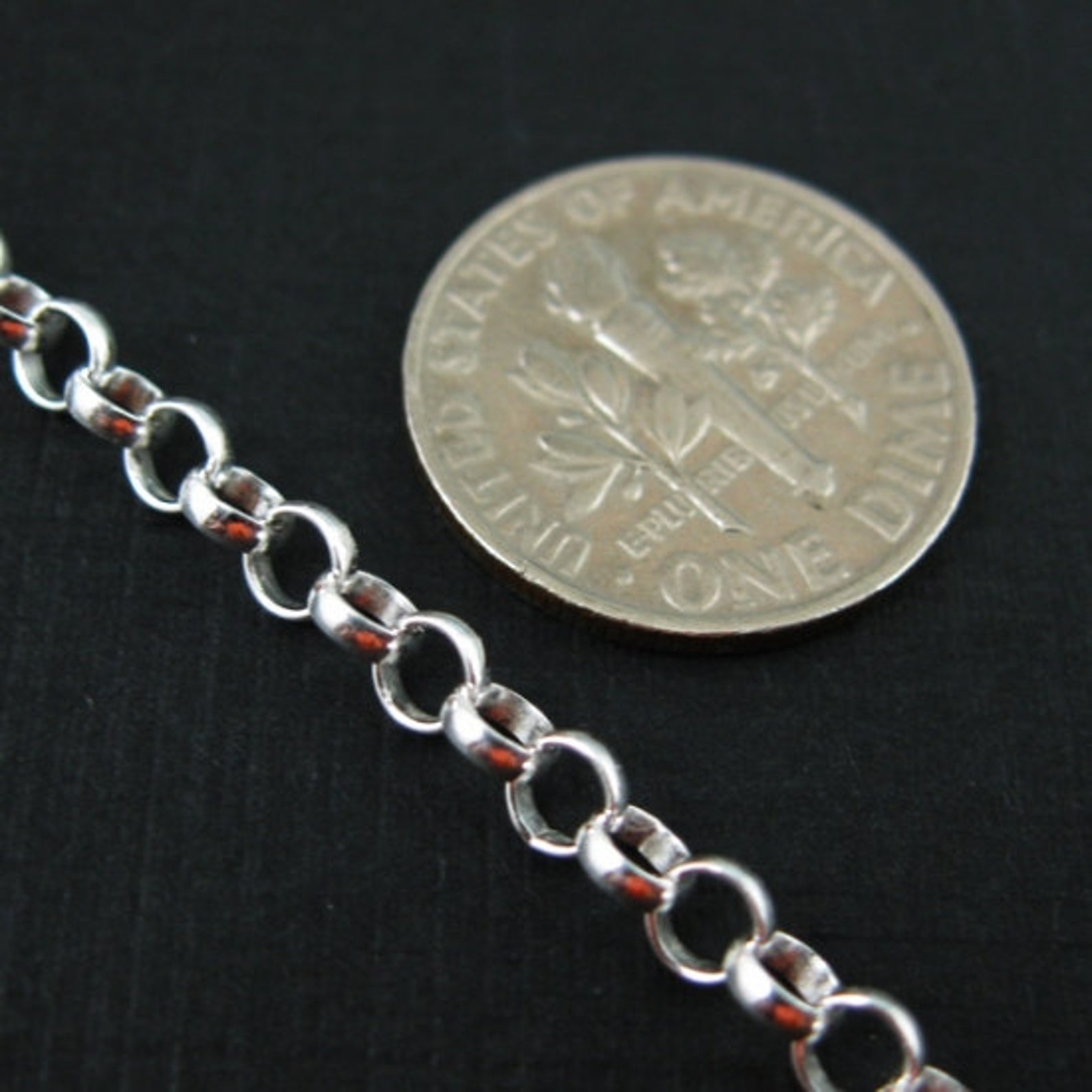 Sterling Silver 3.5mm Rolo Chain Strong Silver Rolo Chain - Etsy