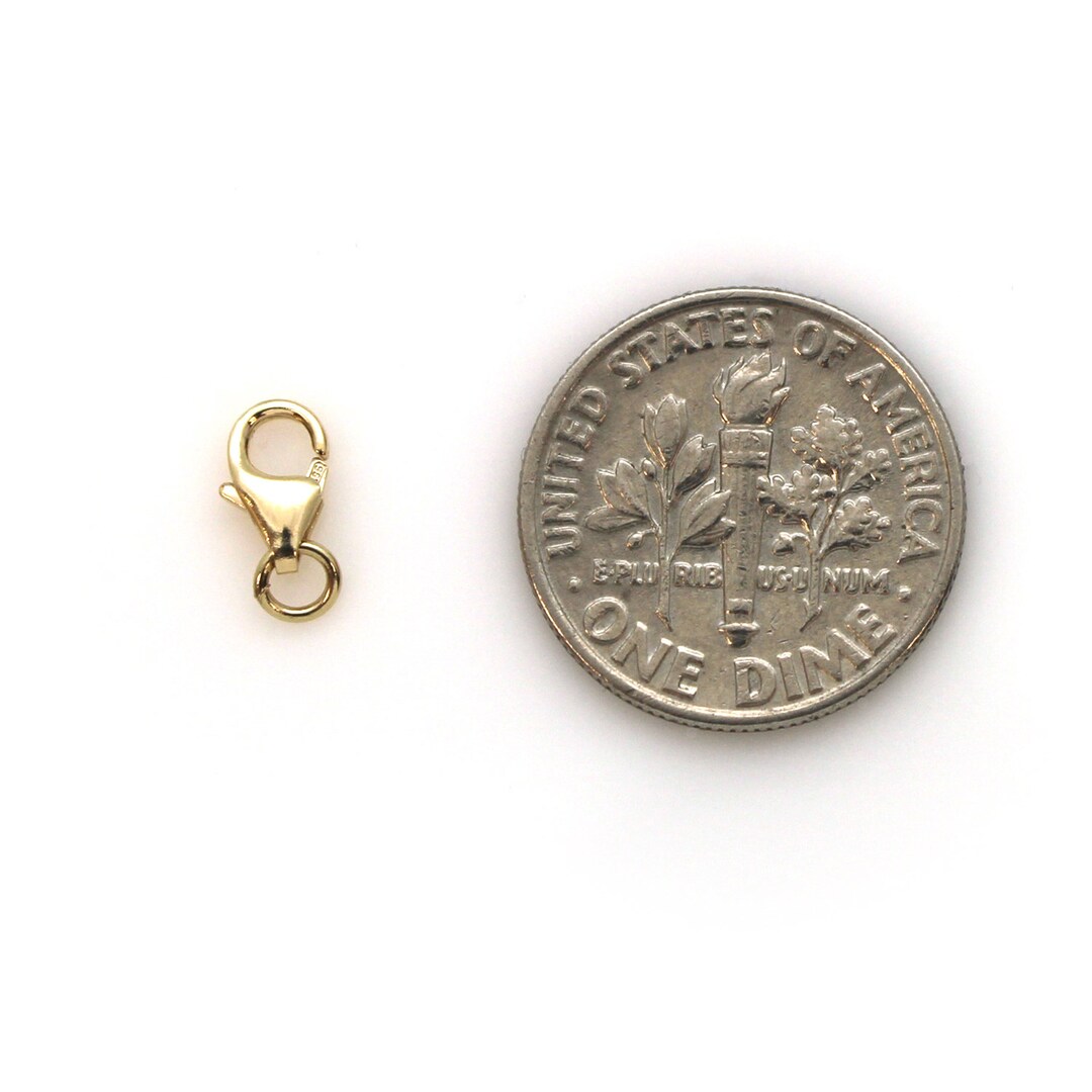 Solid Gold Clasp, 14K Yellow Gold Lobster Clasp, Yellow Gold 7mmx4mm ...