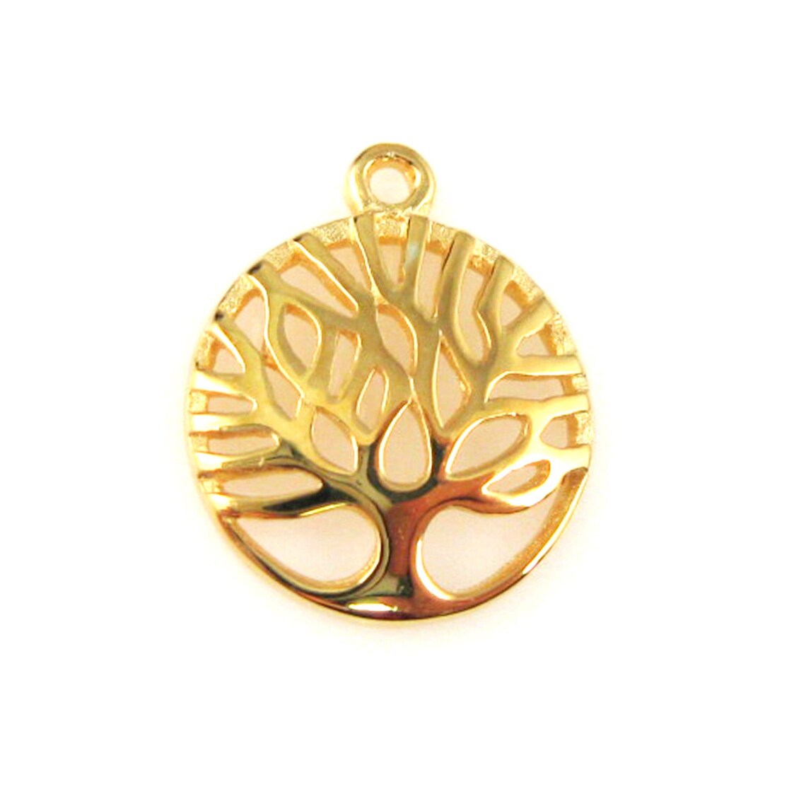 Tree Charm Gold plated 925 Sterling Silver Charm Gold Tree | Etsy