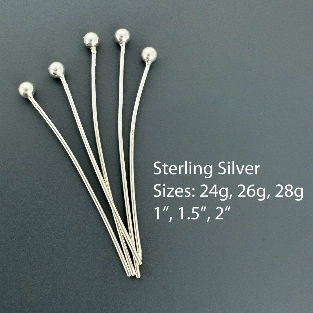 925 Sterling Silver 2mm Ball End Pins-bulk Headpins-jewelry Pins ...