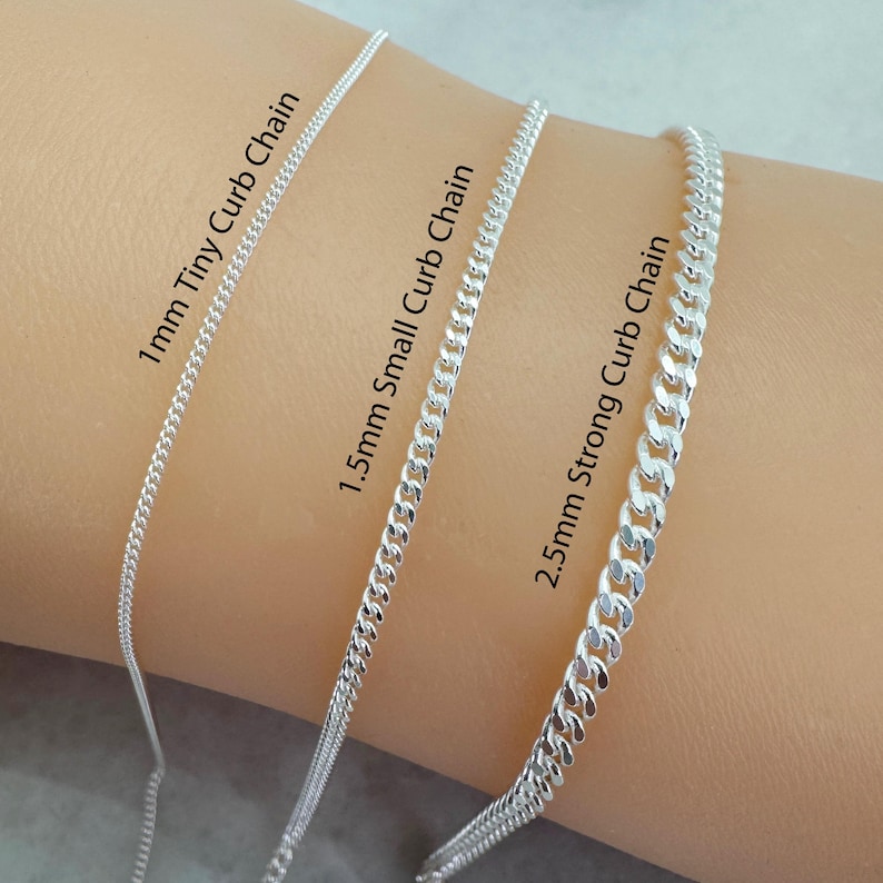 925 Sterling Silver Curb Chains-bulk Chain by the Foot-unfinished Curb ...