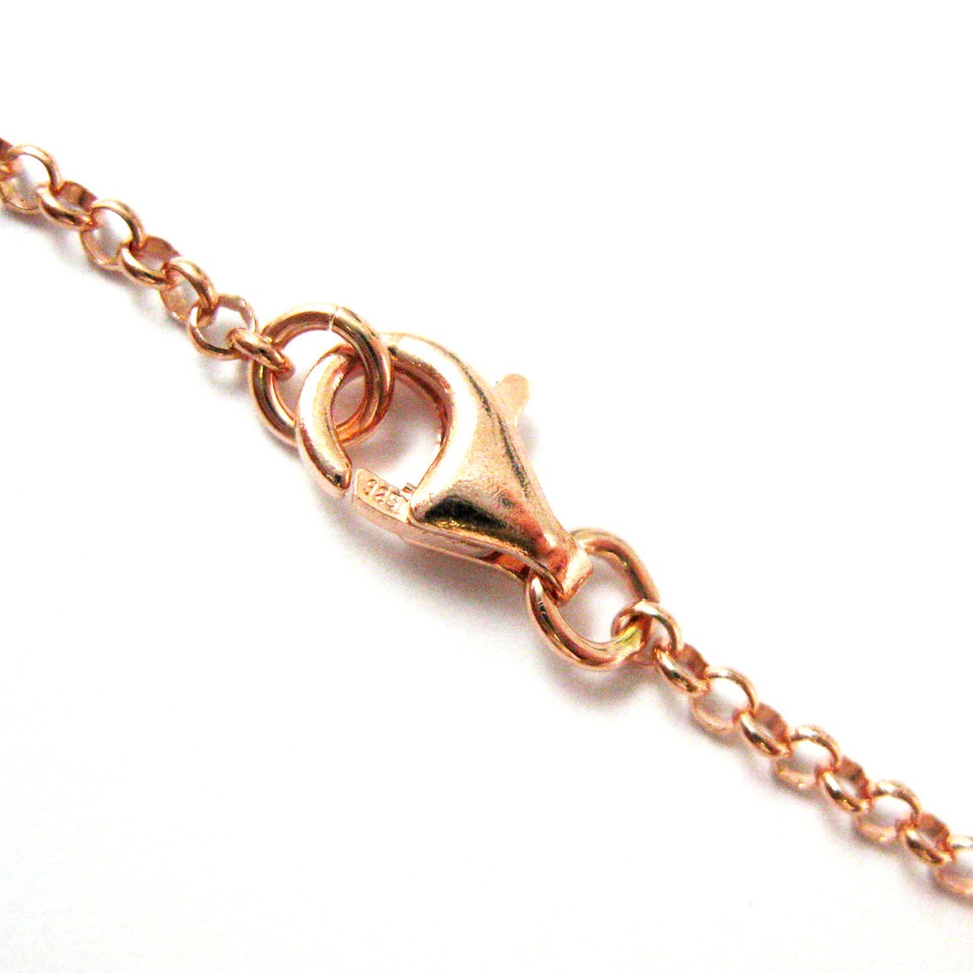 Rose Gold Plated Sterling Silver Chain, Rose Gold Rolo Chain Necklace ...