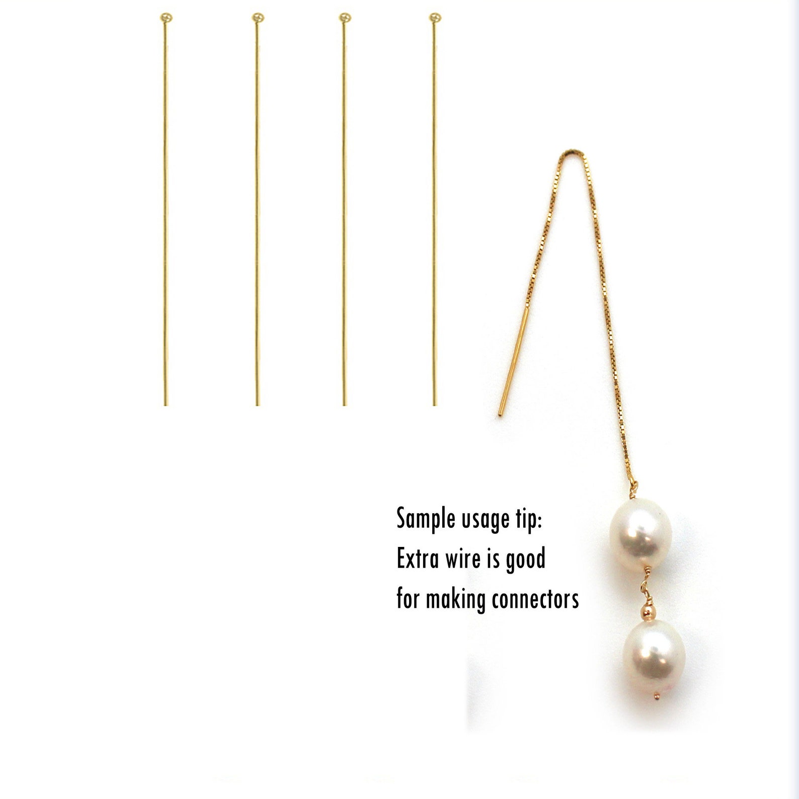 Solid 14k Gold Ball Head Pins -14k Gold Jewelry Findings - 29 Gauge ...