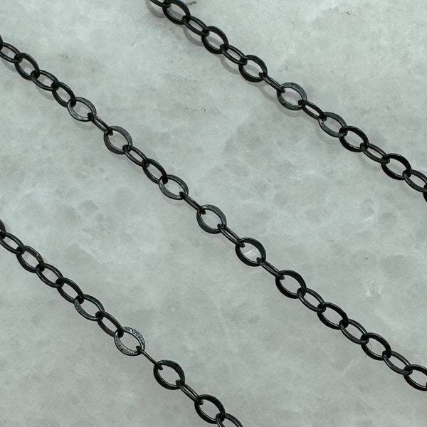 2mm Oxidized Sterling Silver Cable Chain - Etsy