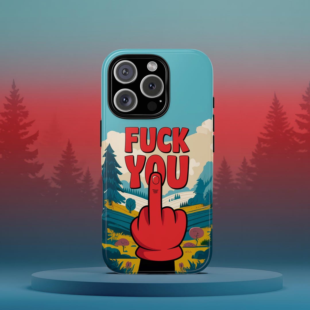 Cartoon Middle Finger Phone Case, Bold Attitude Graphic Cover - Etsy