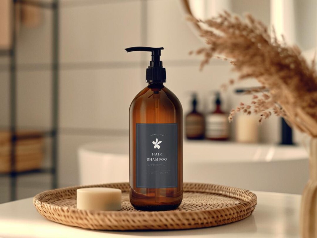 Editable Shampoo Label Template Canva, Printable Branding Label ...