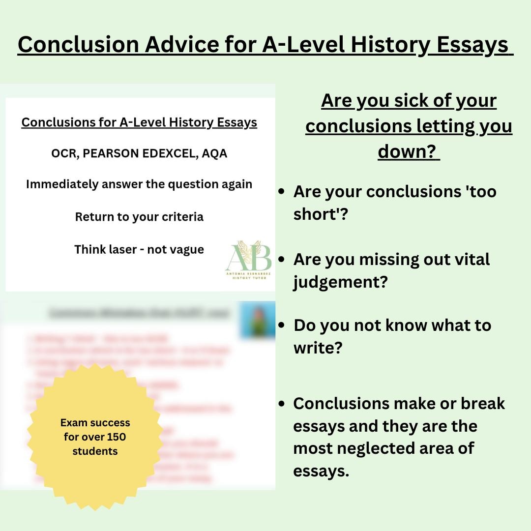 CONCLUSIONS Guide for A-level History Essays, Improve Your Grades ...