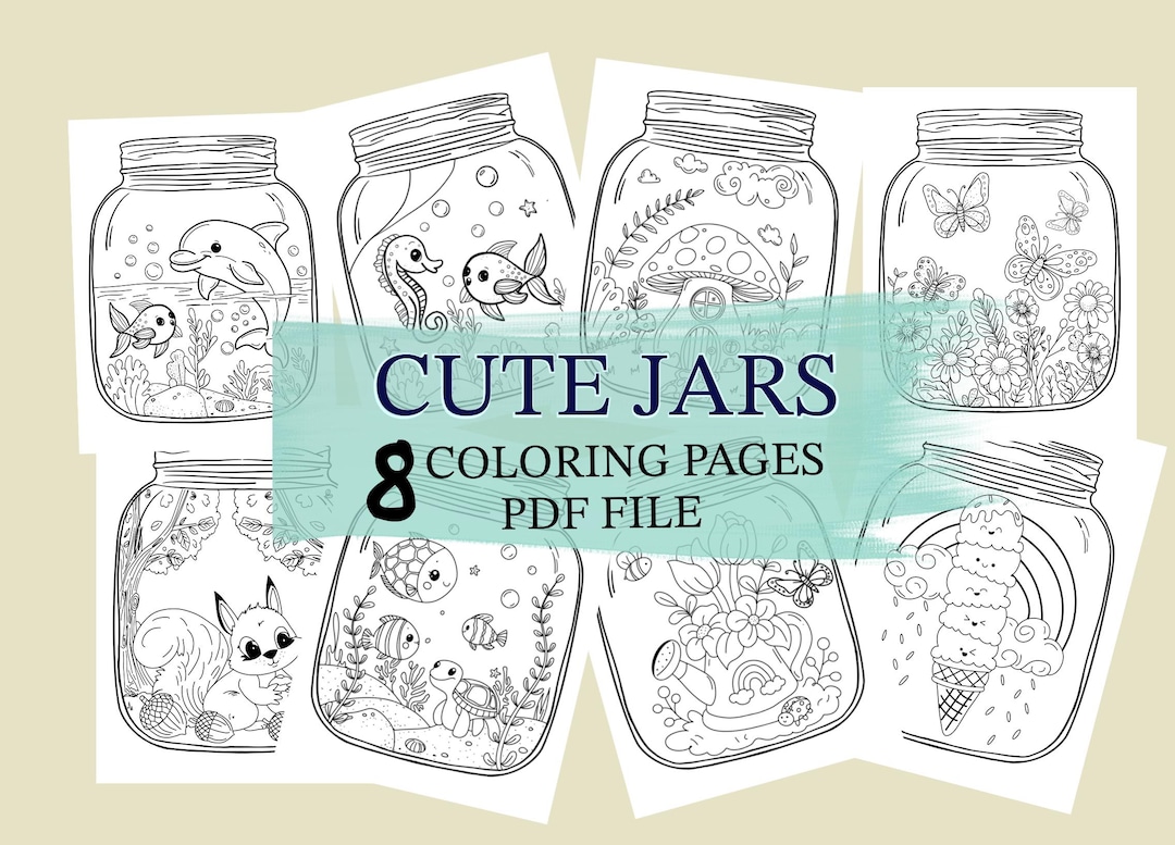 JAR COLORING PAGES - Etsy