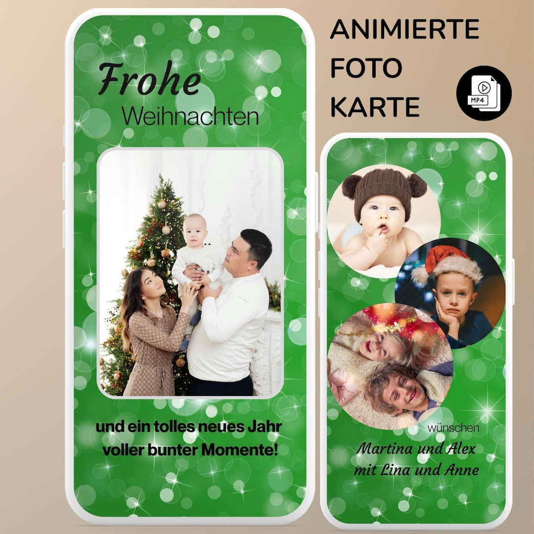 Animated Photo Christmas Ecard – Editable Canva Greeting Card ...