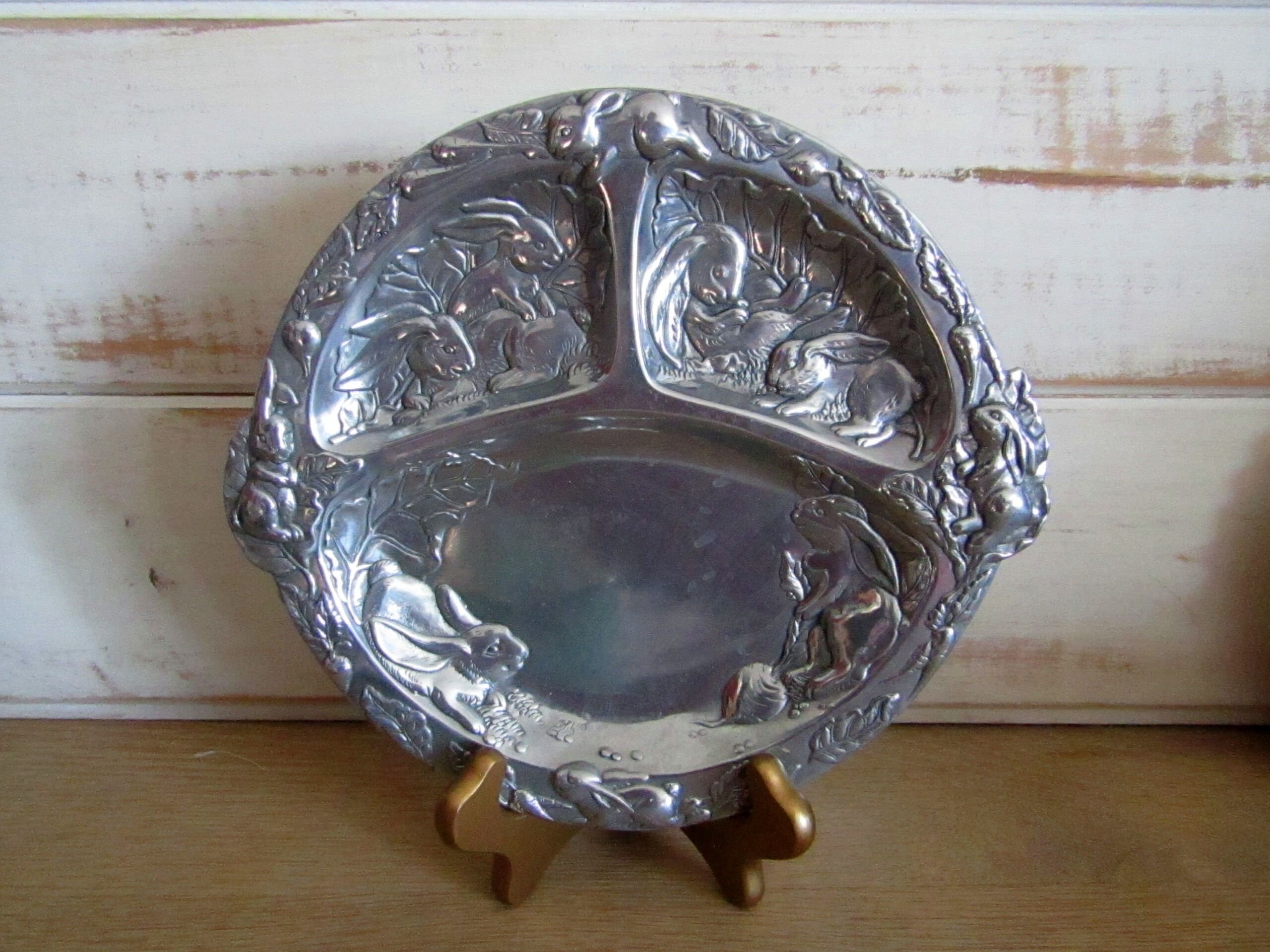 Home Décor Arthur Court Three Part Divided Aluminum Plate Home & Living ...